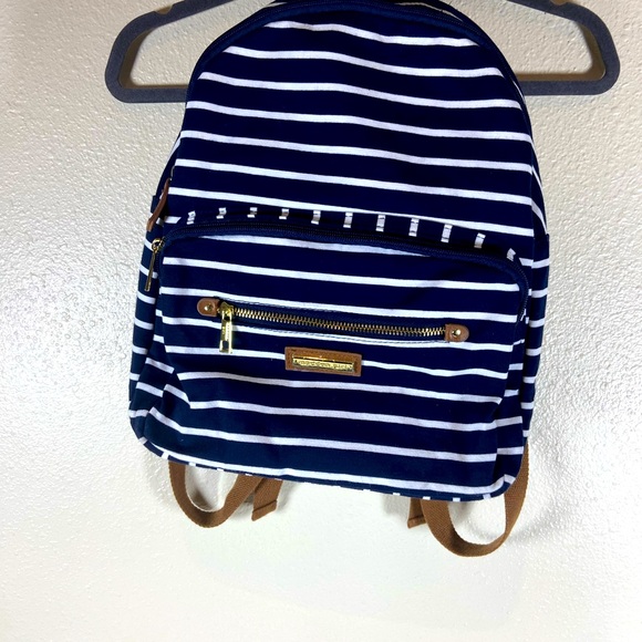 Steve Madden | Bags | Madden Girl Backpack White And Navy Blue With ...